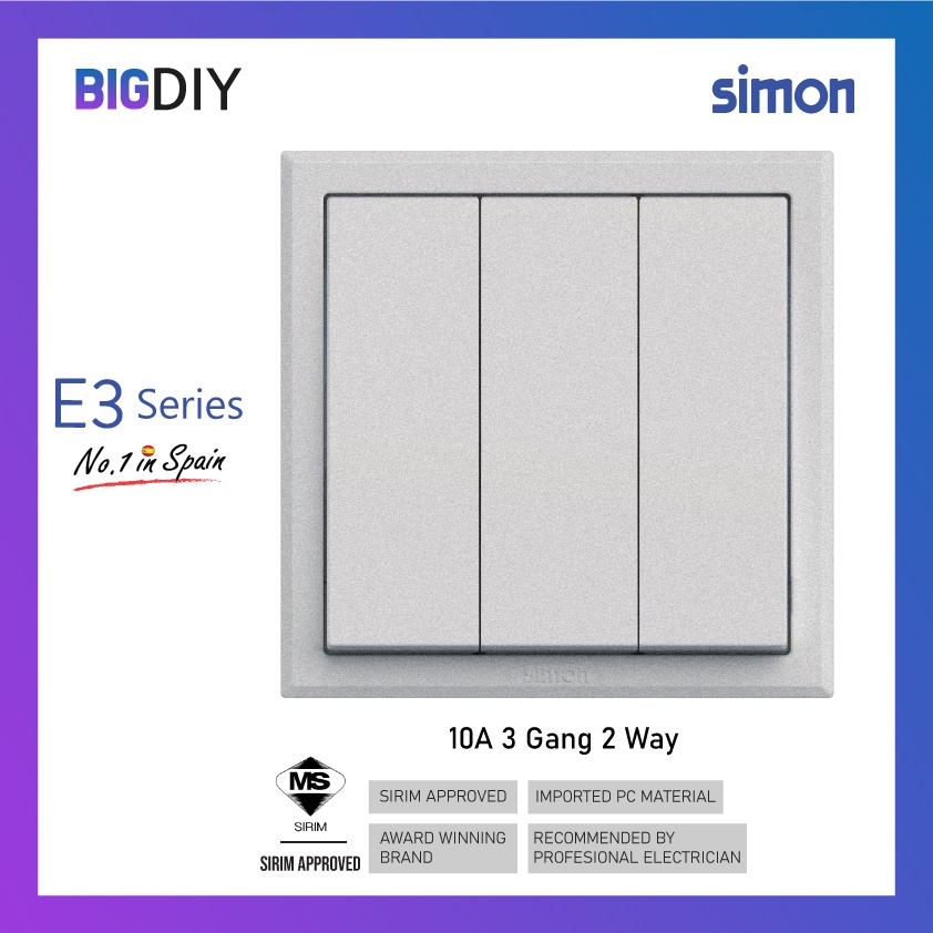 SIRIM!! 🔥13A Socket Buy 1 Free 1🔥Simon E3 Silver SIMON Switch E3 SilverSwitches & Socket Outlet ...