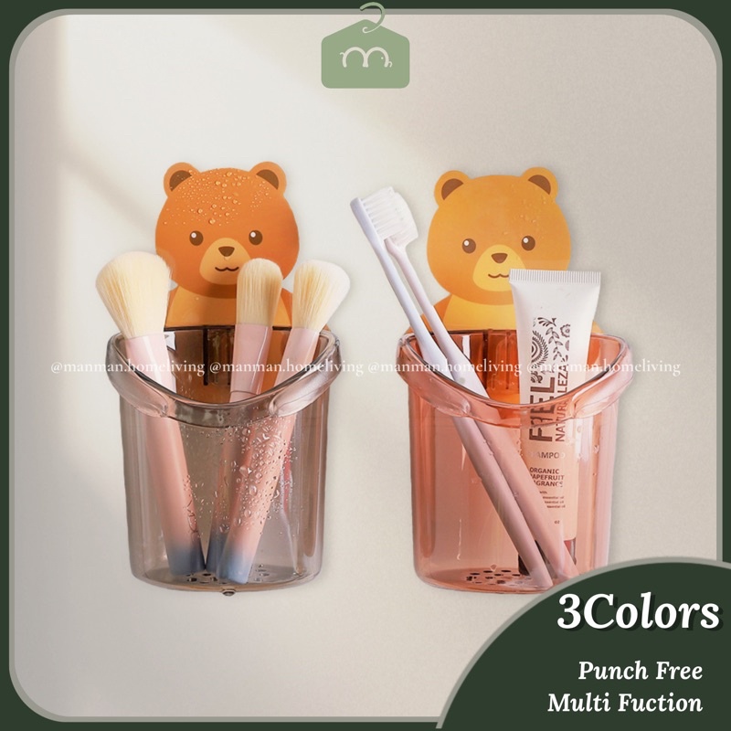Ready Stock🇲🇾𝗣𝗘𝗥𝗙𝗢𝗥𝗔𝗧𝗜𝗢𝗡 𝗙𝗥𝗘𝗘 Wall Mounted Draining Bear Hug Toothbrush ...
