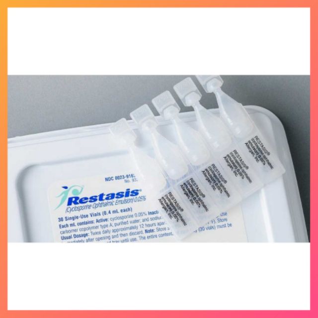 Allergan Restasis Cyclosporine Ophtalmic Emulsion 0.05% 30 x 0.4ml ...