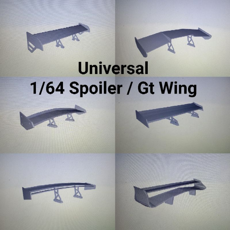1/64 unpainted Resin GT Wing/spoiler for hotwheels tomica inno64 ...