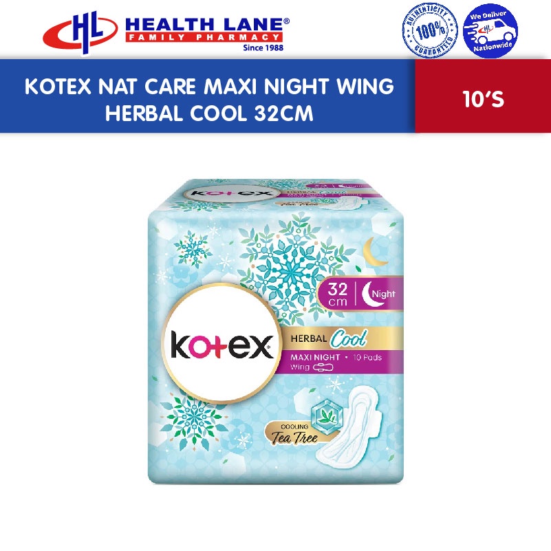 Kotex Nat Care Maxi Night Wing - Herbal Cool (32cm/10's) | Shopee Malaysia