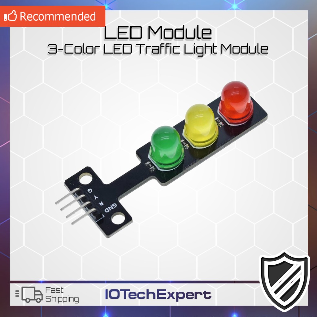 LED traffic light / light-emitting module - 5V digital signal / Lampu Isyarat - Arduino ...