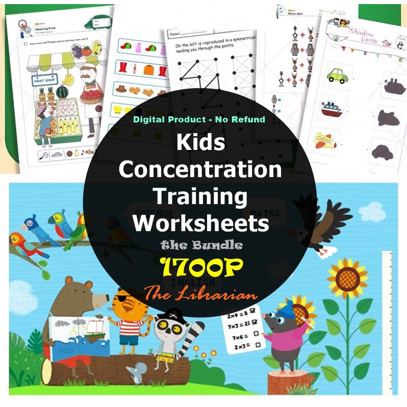 [PDF] Kids Concentration Training Worksheets the Bundle (1752/ 36 Sets ...