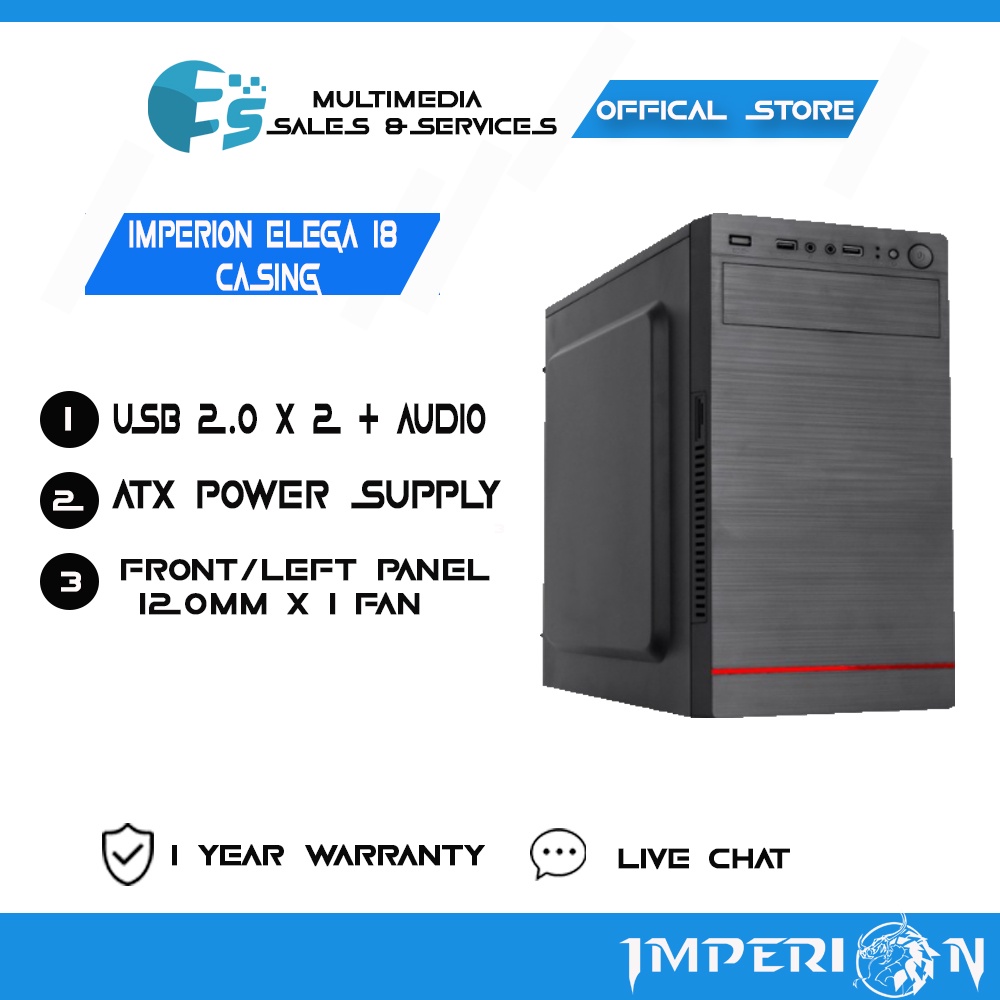 IMPERION ELEGA SERIES - ELEGA 18 ATX CASING WITH 500W | Shopee Malaysia