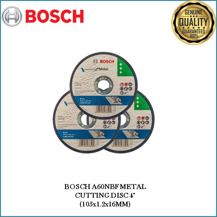 BOSCH A60NBF METAL CUTTING DISC 4" (105x1.2x16MM) (25PCS/BOX) | Shopee ...