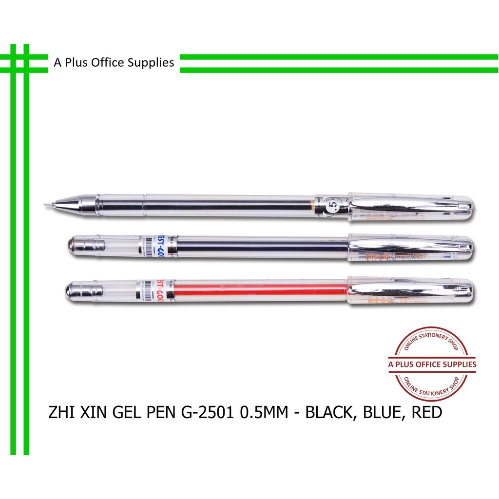 ZHI XIN Gel Pen G-2501 0.5mm / Pen Dakwat Gel 1pc - Black, Blue, Red ...