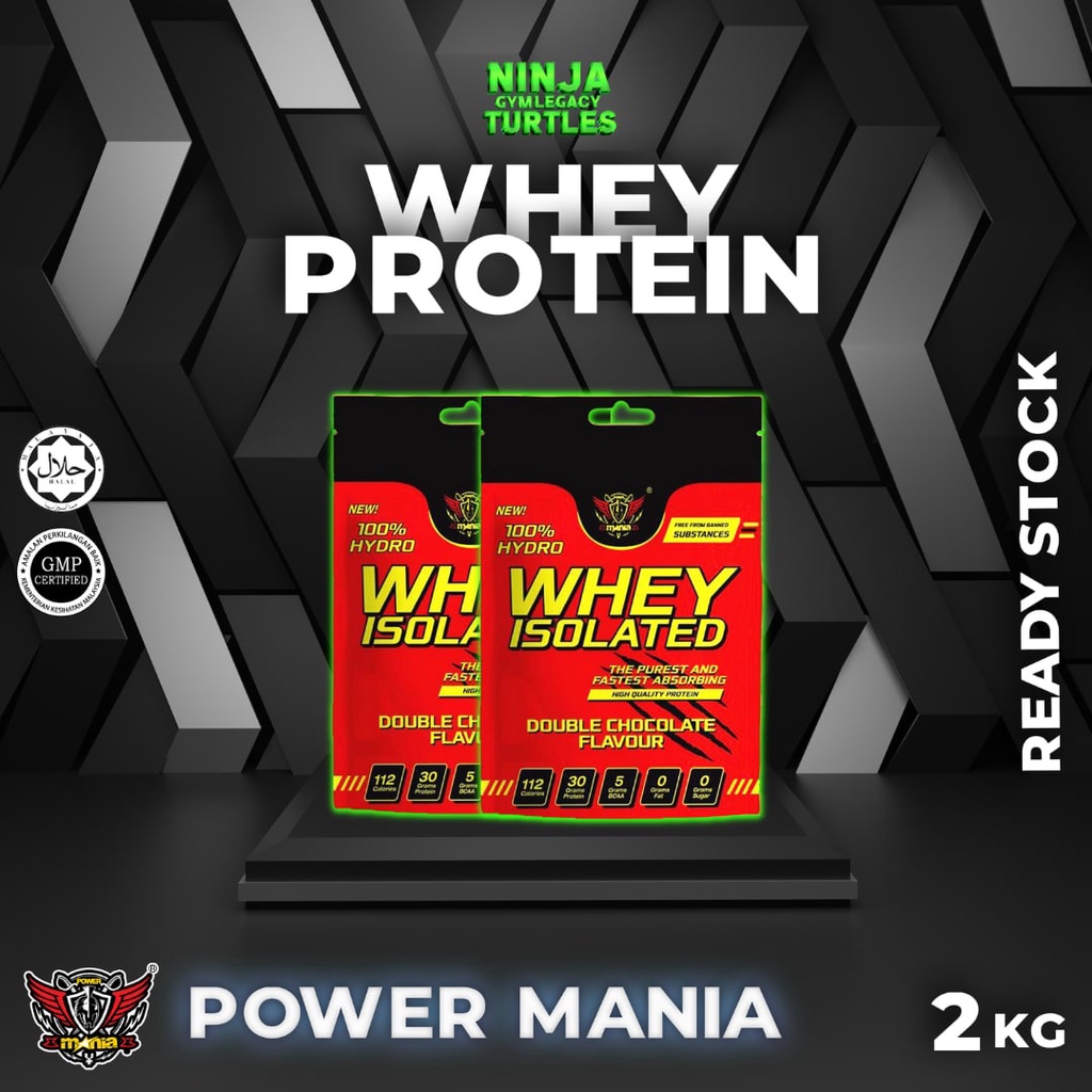 2 Bag Whey Protein Isolated Susu Supplement Gym Power Mania | Shopee ...
