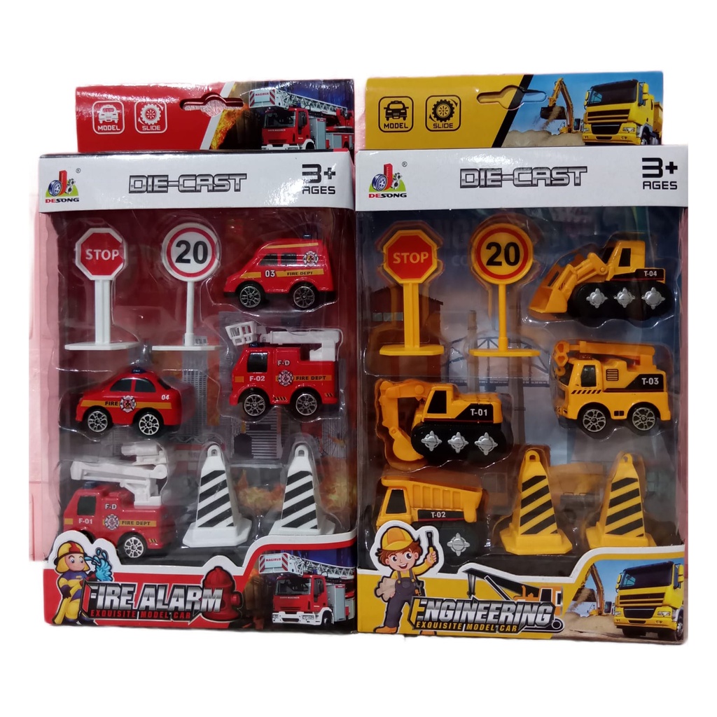 Mini Construction Diecast Car Toys - Firefighter Diecast Car Toys ...