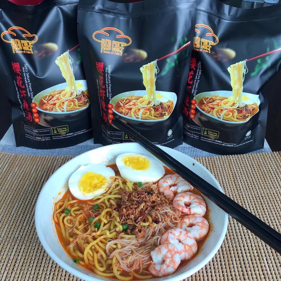 [HOT ITEM] RED CHEF Sakura Prawn Noodles 115g x 12 packets | Shopee ...