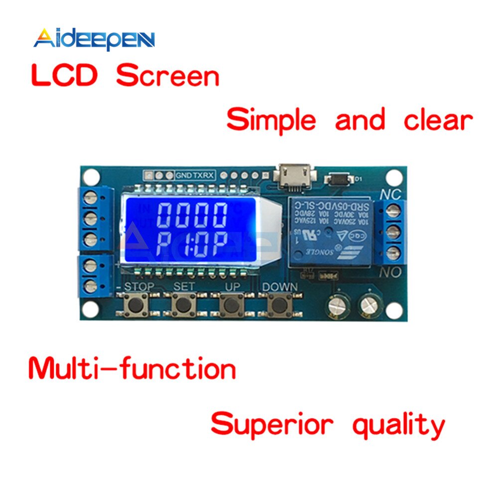 6-30V LED Digital Display Delay Relay Trigger Time Circuit Timer ...