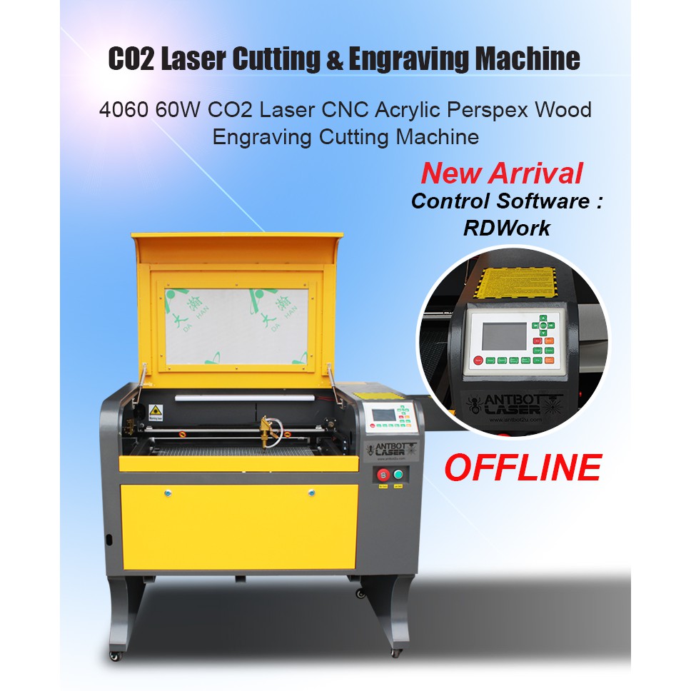 Mesin Laser 4060 CO2 laser engraving cutting cnc machine wood acrylic ...