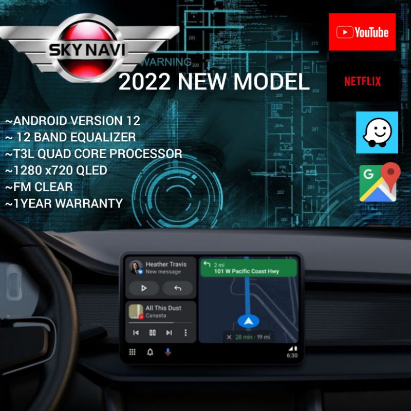 SKY NAVI 2022 LATEST MODEL QUALITY CAR ANDROID PLAYER | Shopee Malaysia