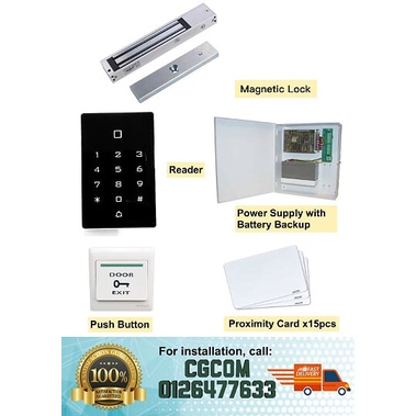 Door Access System with touch screen reader 15 pcs keytag emlock push ...