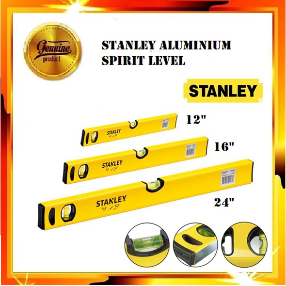 Stanley Aluminium Spirit Level / Timbang Air / Water Level | Shopee ...