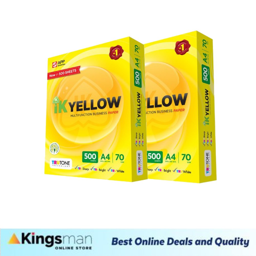 [Kingsman] IK Yellow A4 70GM 450's / Double A A4 70GM 500's Kertas A4 ...