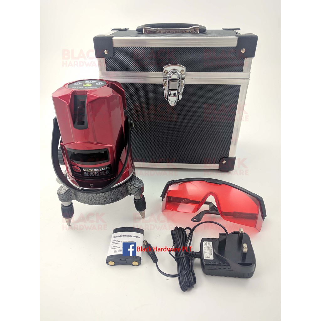 5-Line Contractor Working Rechargeable Red Laser Linear Measurement ...