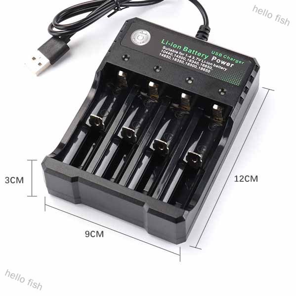 hello fish 3.7V 18650 Charger Li-ion Battery USB Independent Charging ...