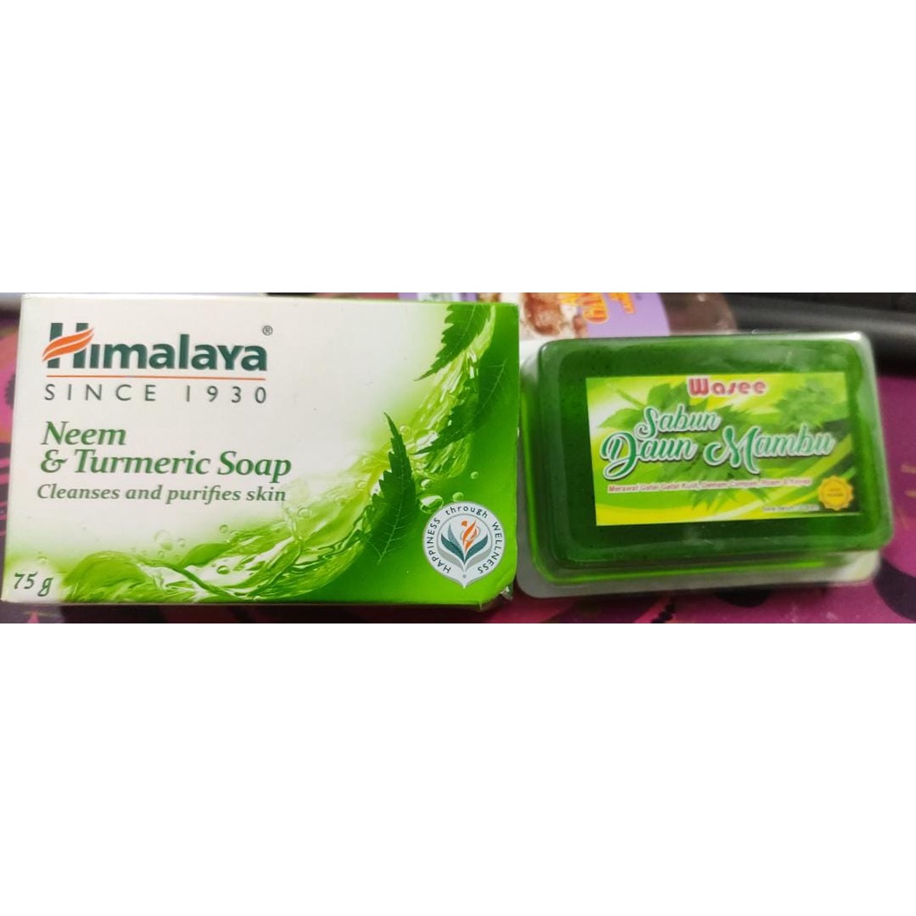 HIMALAYA SOAP NEEM & TURMERIC SABUN DAUN MAMBU WASEE UNTUK KULIT GATAL ...