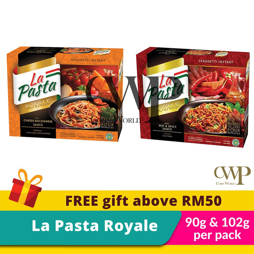 La Pasta Royale Pasta Instant Spaghetti dalam 4 mins 90G/102G | Shopee ...