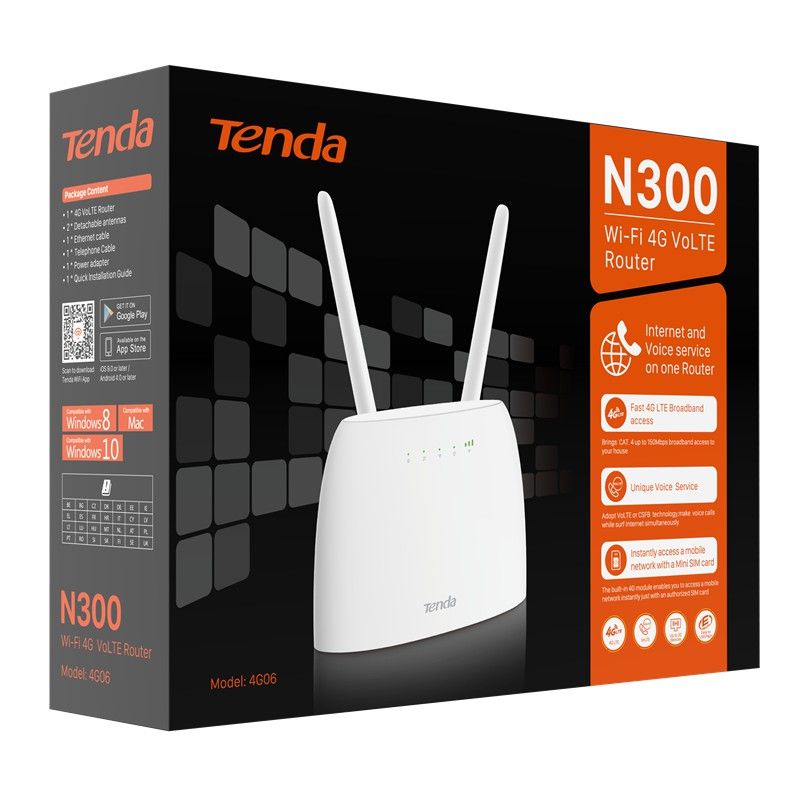Tenda 4G06 4G LTE Wireless N300 Wifi Modem Router Sim Can Voice Call ...