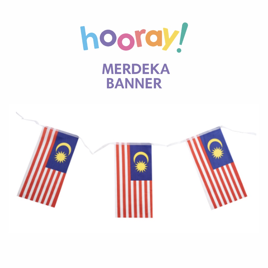 Hooray Merdeka Banner Hari Kebangsaan CM3 Merdeka Garland CM3 | Shopee ...