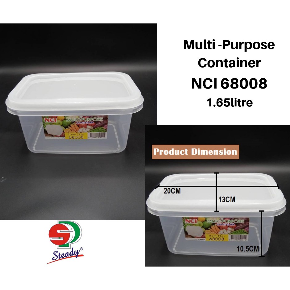 Multipurpose Quality Container With Cover (NCI 68008) [1.65 Litres ...