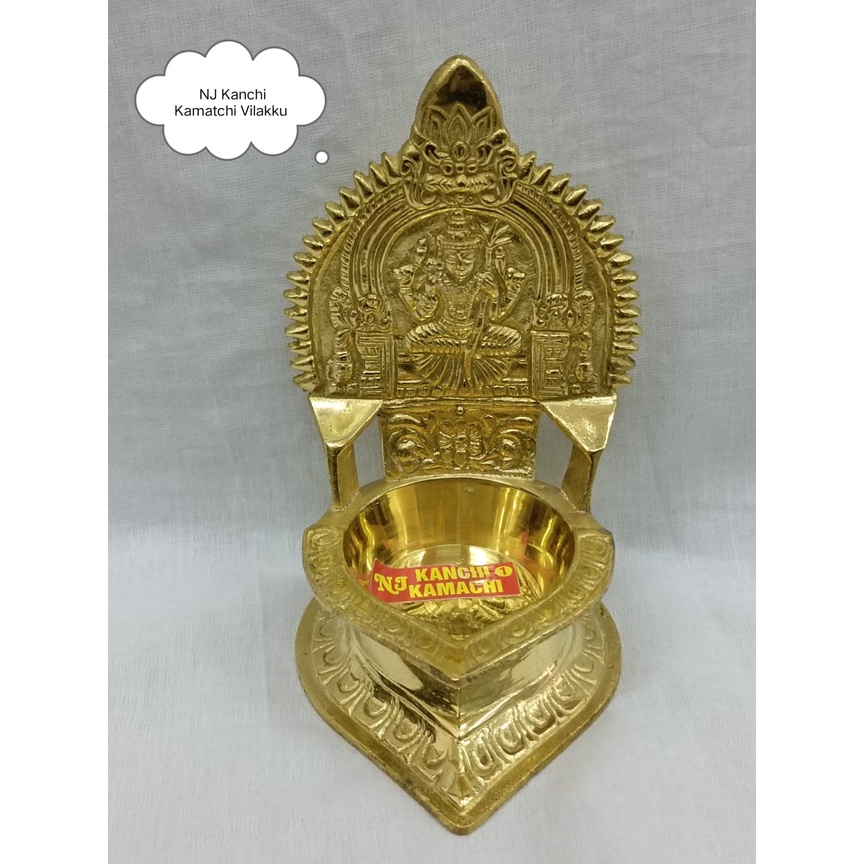 Pure Brass NJ Karumbu Kamatchi Amman Vilakku (Gold Polished) | Shopee ...