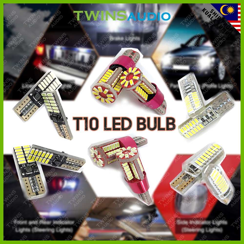 (2pcs) Car Universal T-10 Led Canbus bulb (White / Ice Blue) | Shopee Malaysia