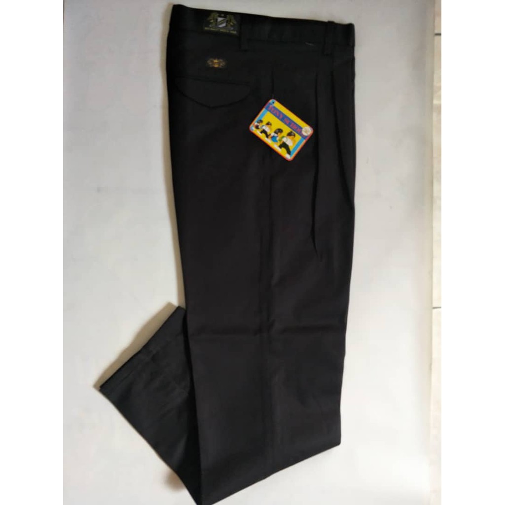Seluar Sekolah Panjang Hitam/Pleated Black Long Pants Secondary School ...