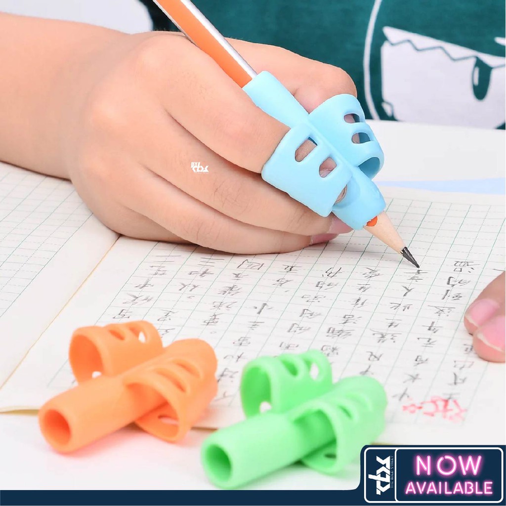Kids Children Soft 2-Finger Pencil Pen Grip Holder Learning Writing ...