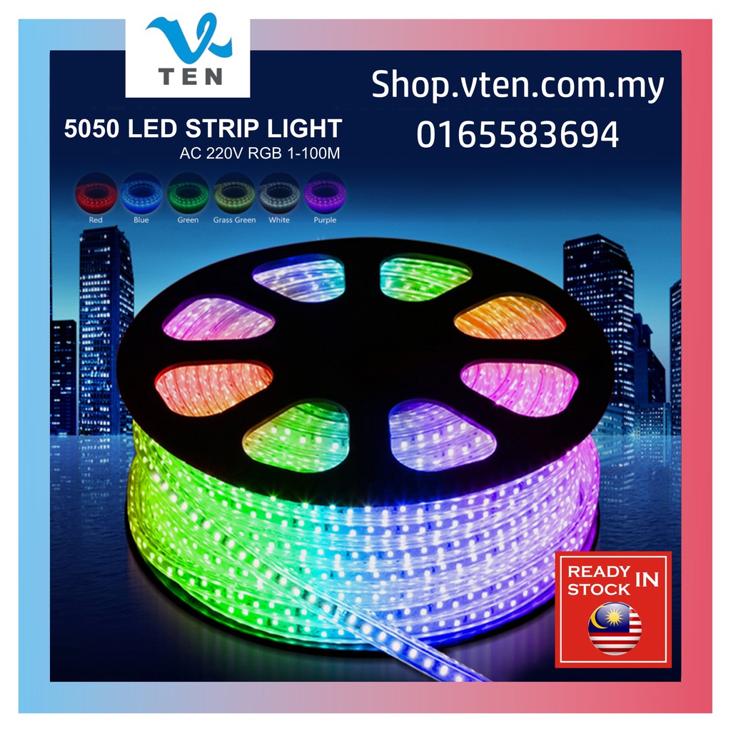 Warna-warni Lampu hiasan Ip67 22 meter AC240V Waterproof Warna Warni ...