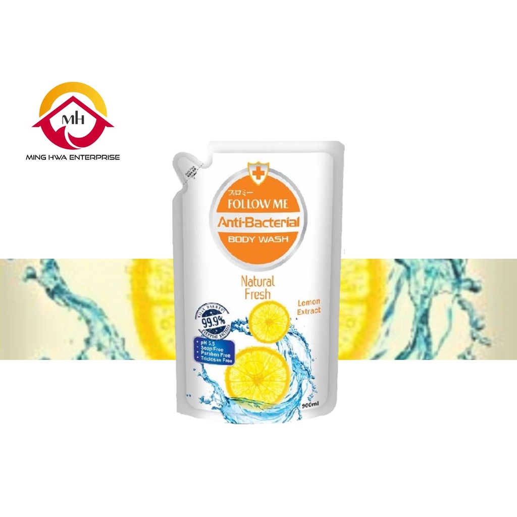Follow Me Anti-Bacterial Body Wash Refill 900ml (Natural Fresh ...