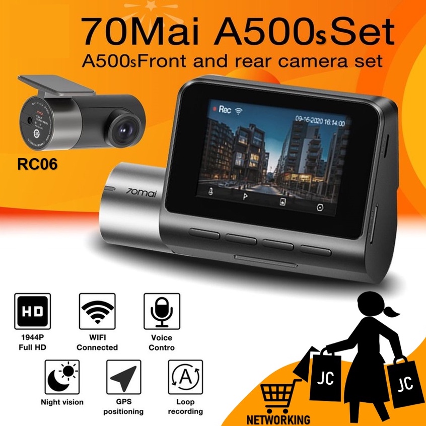 70mai Dashcam Pro Plus+ A500S Car Recorder 1944P Rear Cam A500 Night ...