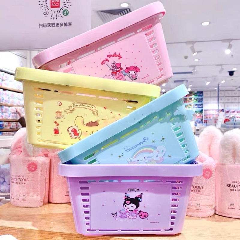 Sanrio x Miniso Basket Storage My Melody Kuromi Cinnamon Roll ...