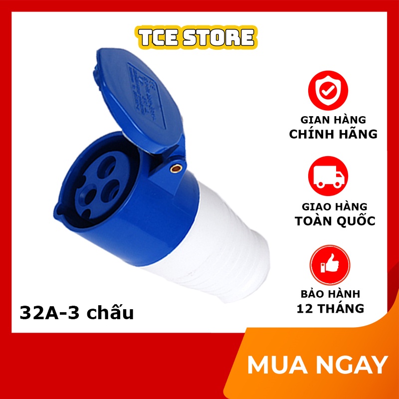 High quality 1-phase 32A 3-pin industrial socket, waterproof, high load ...