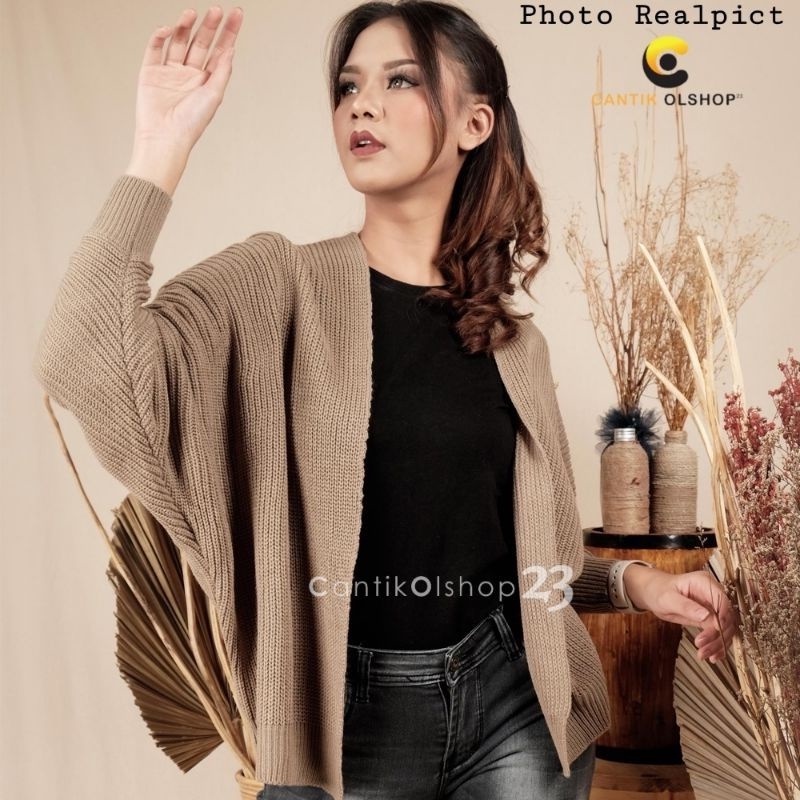 Premium OVERSIZE Women's Knit BATWING CARDIGAN | Shopee Malaysia