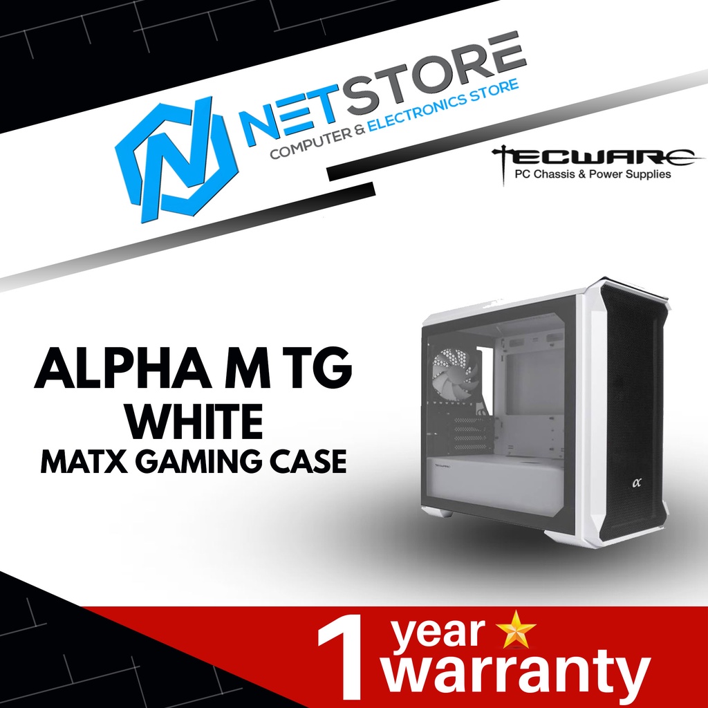 TECWARE ALPHA M TG WHITE MATX GAMING CASE - TW-CA-ALPM-WH | Shopee Malaysia