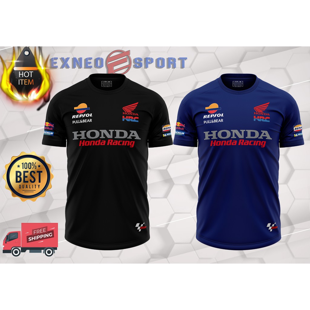 🔥Microfiber Quality🔥Tshirt MotoGP Honda Repsol Racing Team V2 Baju ...
