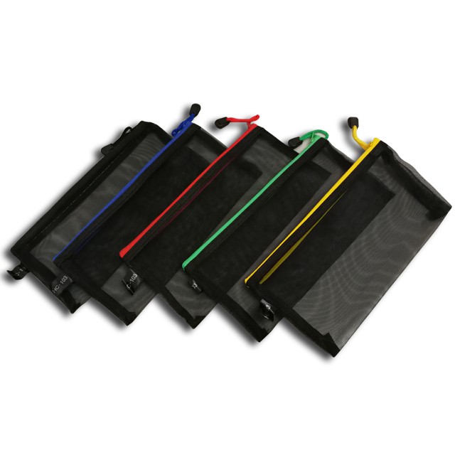 Beg Pensel Berjaring Hitam – Ritsleting & Ringan | Black Net Pencil ...