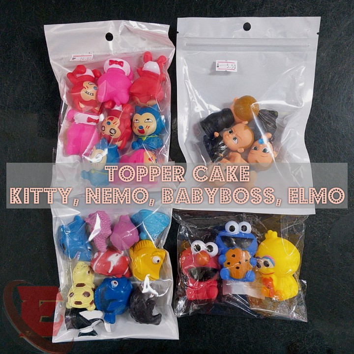 SET MINI TOPPER CAKE TOY | KITTY | NEMO | BABYBOSS | ELMO (5CMH ...