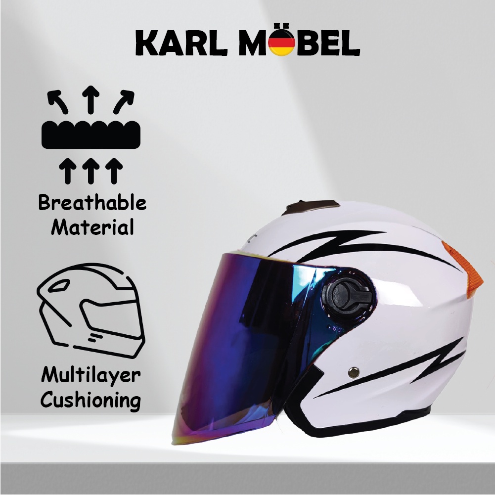 Helmet motor Topi keledar Open face motosikal Helmet Stylish motorcycle ...
