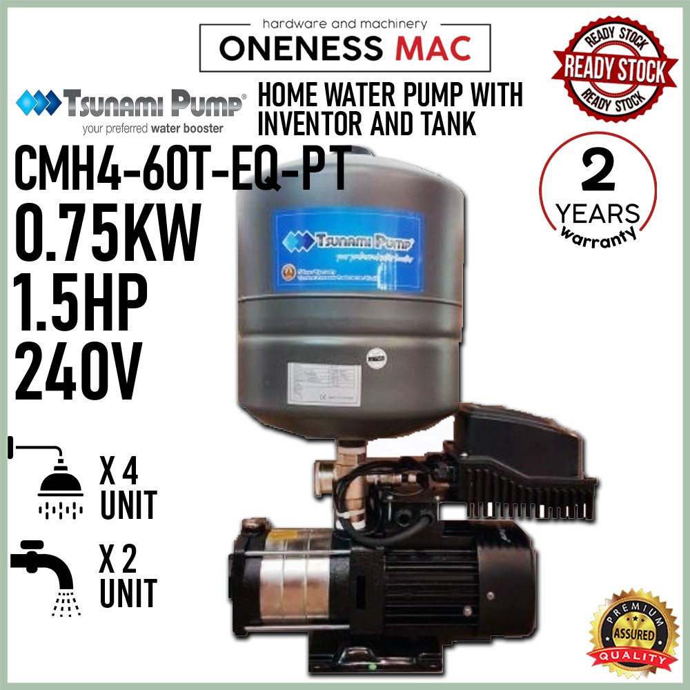 ''TSUNAMI PUMP'' HOME WATER PUMP WITH INVENTOR AND TANK - 1.1kW / 1.5HP ...