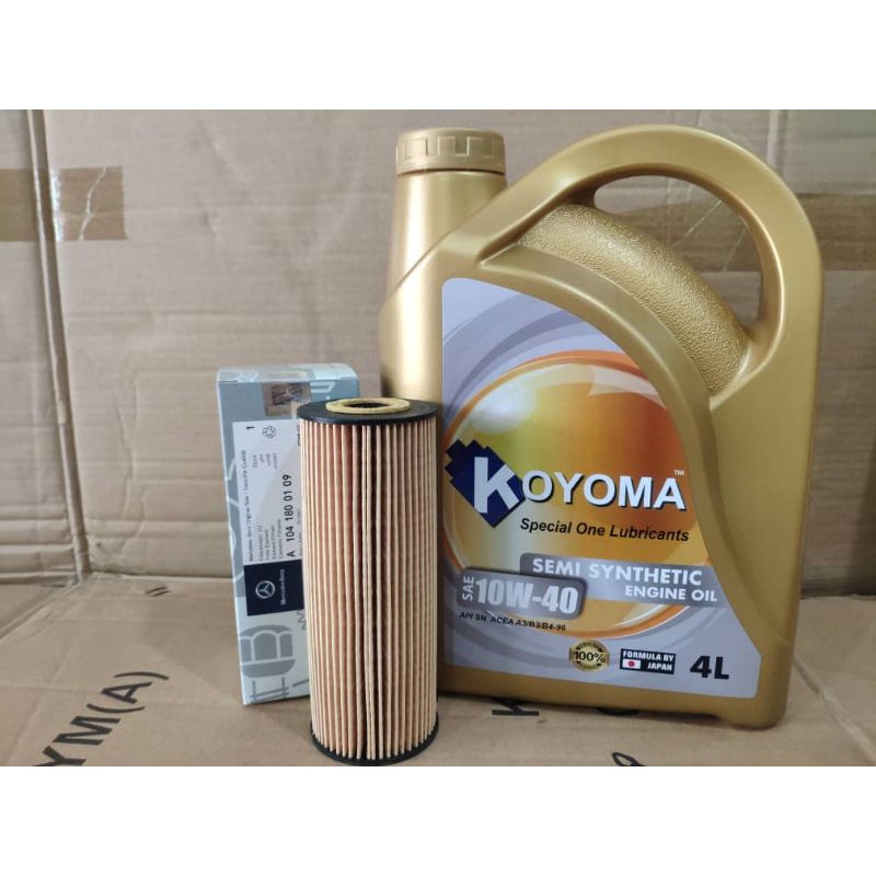 MERCEDES BENZ W202 C200 A1041800109 OIL FILTER + KOYOMA 10W40 SEMI ...
