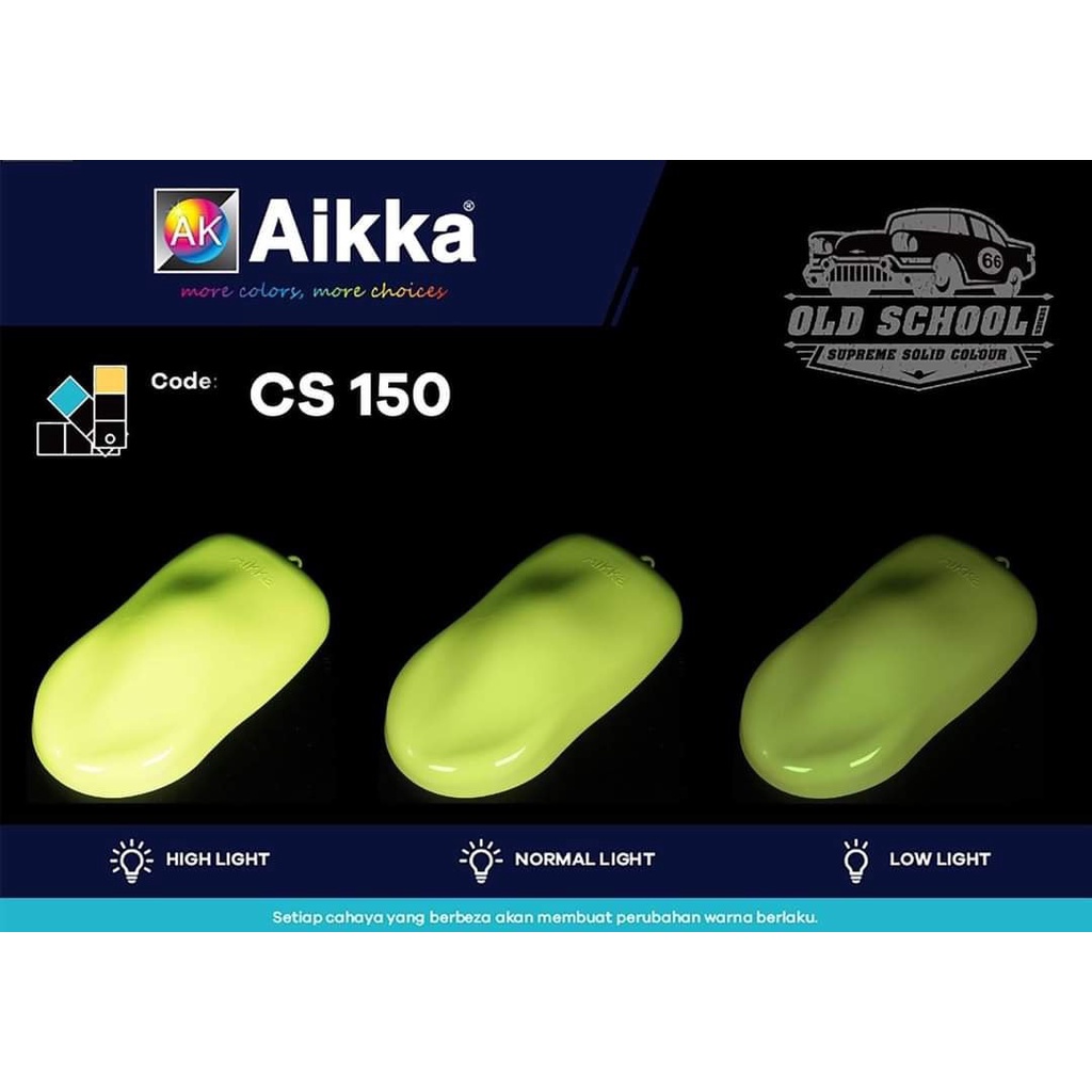 AIKKA SUPREME SOLID COLOUR CS150 NEON LIME / AUTOMOTIVE FOR CAR PAINT ...
