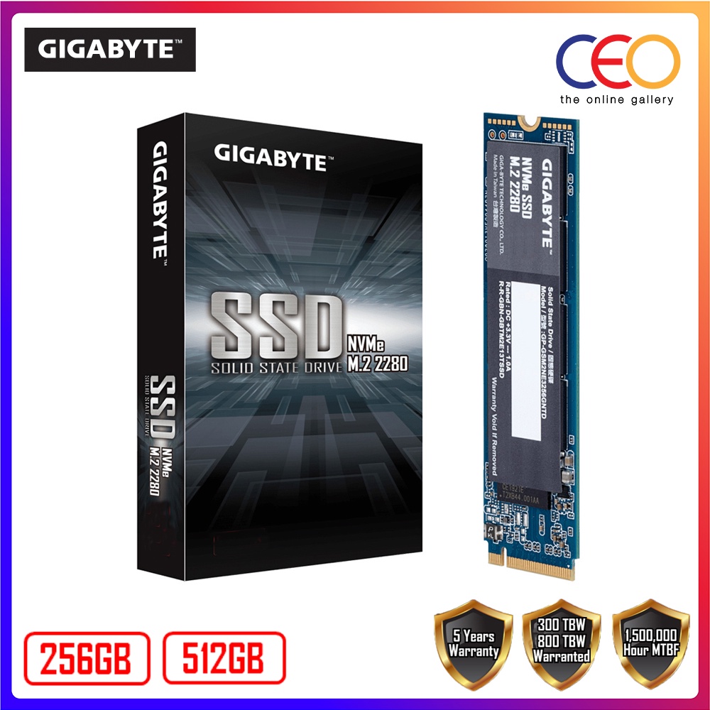 Gigabyte NVMe SSD M.2 2280 PCI-E 3.0 x4, NVMe 1.3 Solid State Drive (256GB/512GB) | Shopee Malaysia