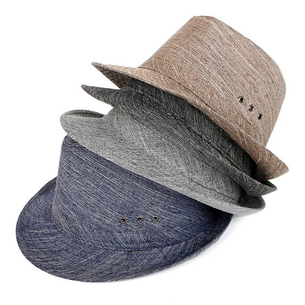 Summer Fedora Trilby Sun Hats - Cotton Retro Hole - Women Men Beach ...