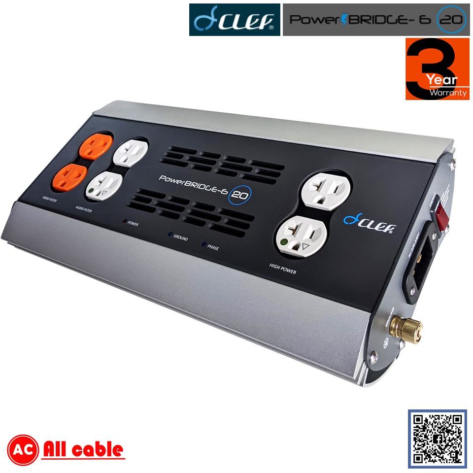 NEW Version Clef Powerbridge 6 20A Power Strip Filter Lightning Surge ...
