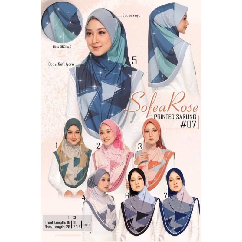 🌹TUDUNG SARUNG INSTANT HIJAB SOFEA ROSE | Shopee Malaysia