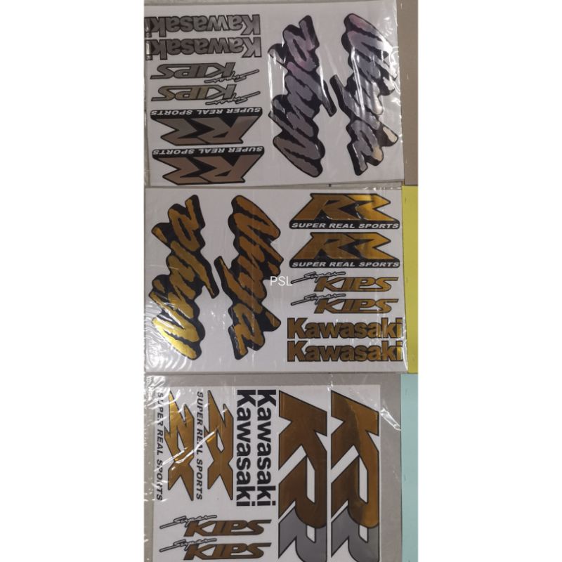 Kawasaki Ninja RR / KRR / ZX150 / KIPS Gold Chrome Body Sticker Cutting ...