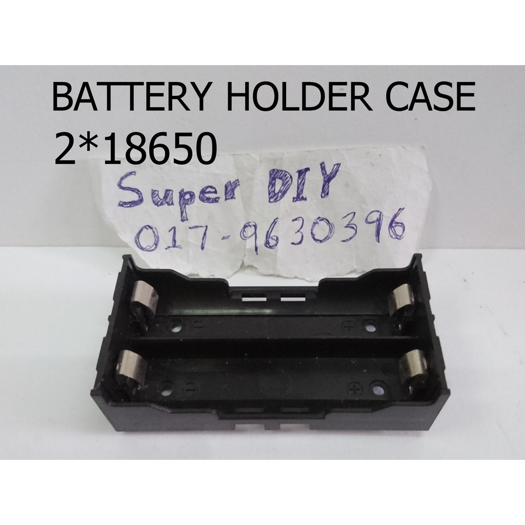 18650 lithium ion li-ion Battery Case Holder with pin double cell two 2 ...